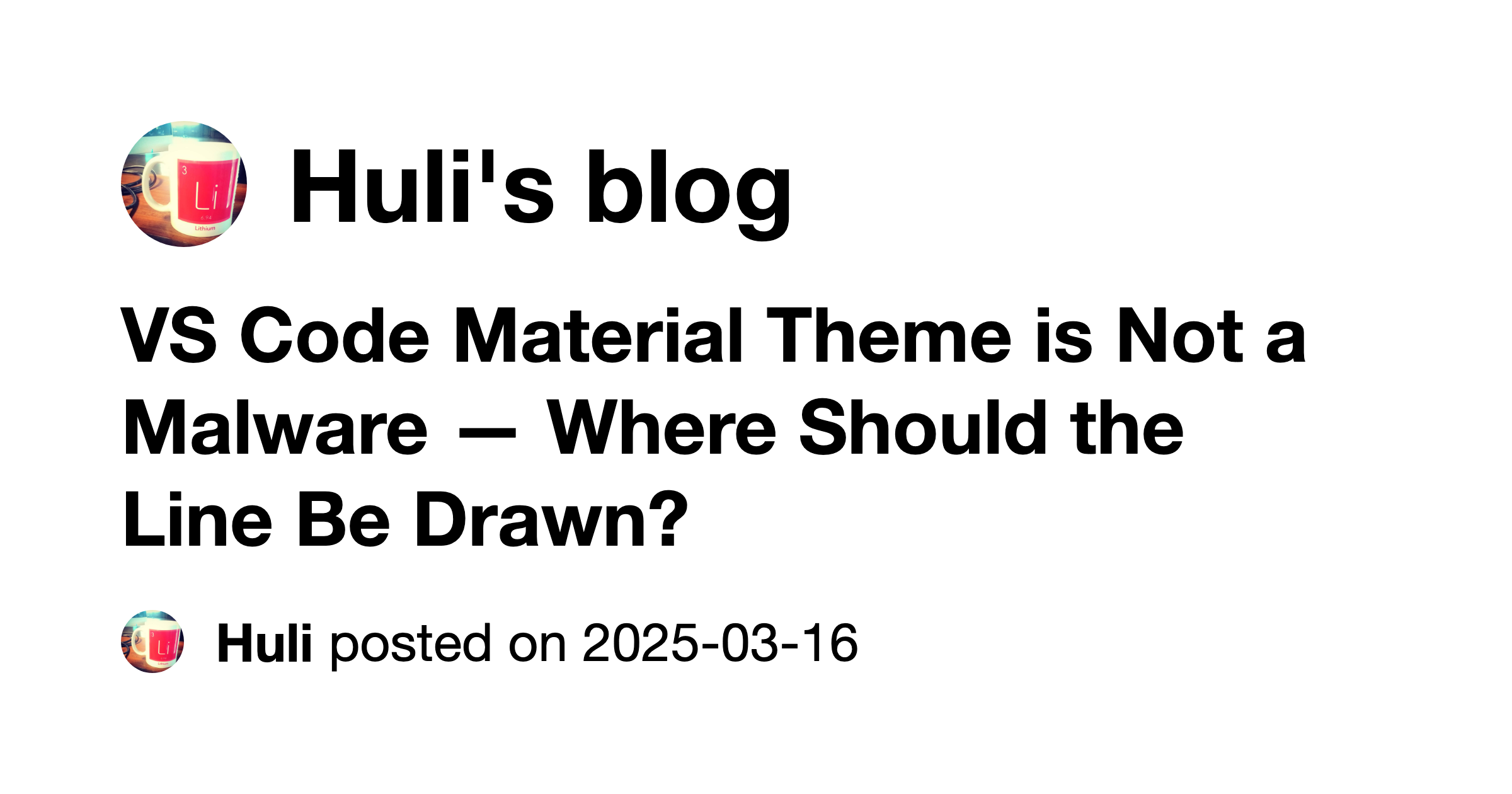 VS Code Material Theme is Not a Malware — Where Should the Line Be ...